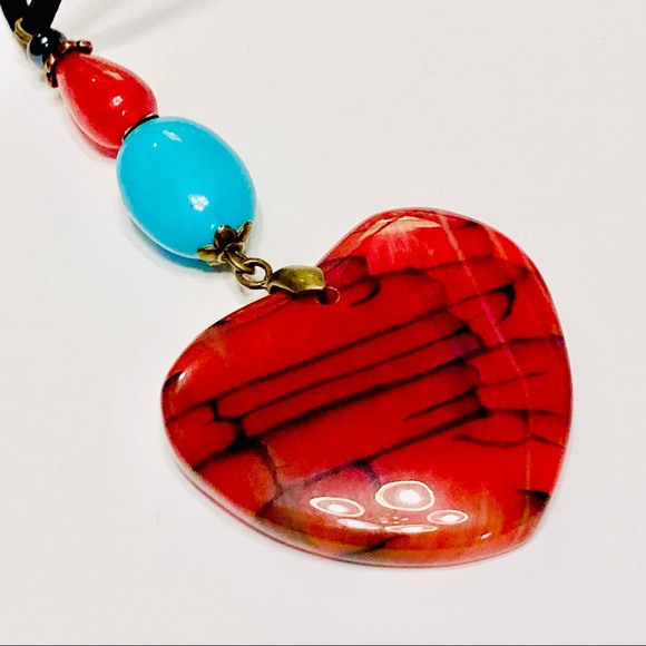 JK Designs | Jewelry | Mayan Heart Agate Magnesite Necklace Earrings ...